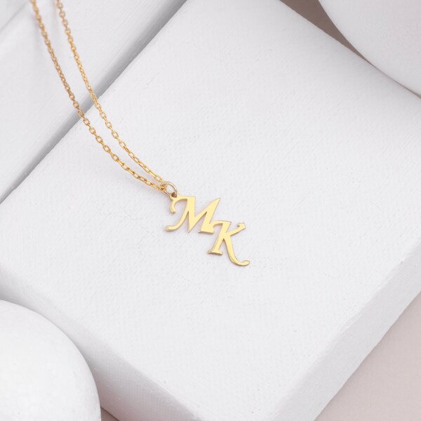 Two Initial Necklace - Etsy