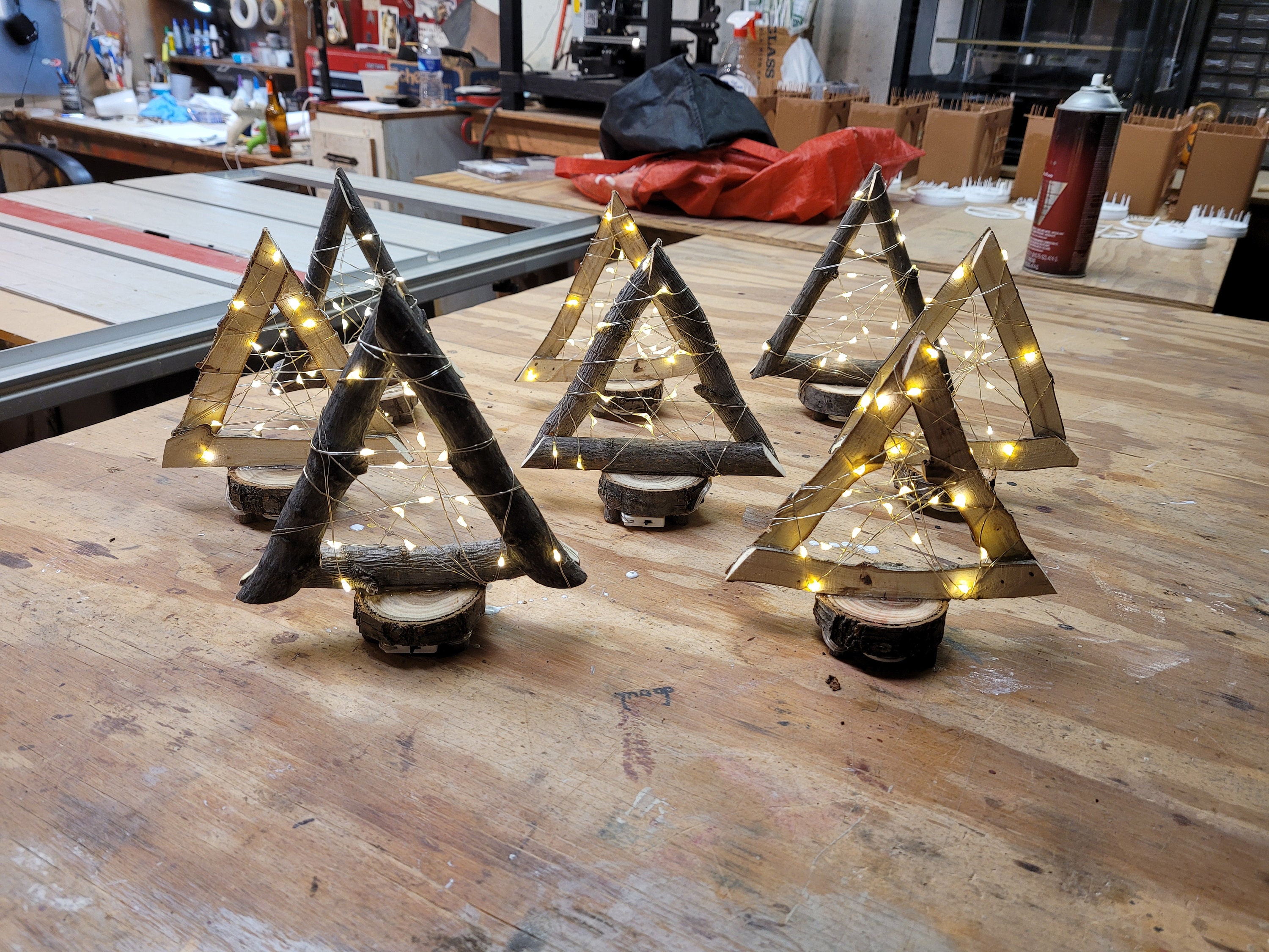 Rustic Wood Christmas Tree Light up Decoration - Etsy