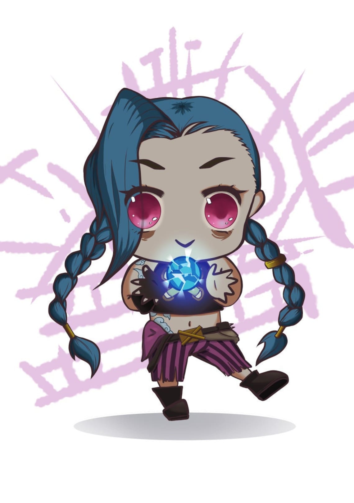 Jinx Arcane Chibi Fanart Print | Etsy Australia