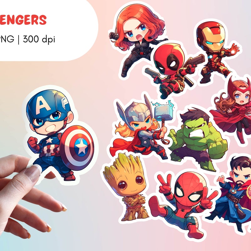Kids Superheroes Stickers - Etsy