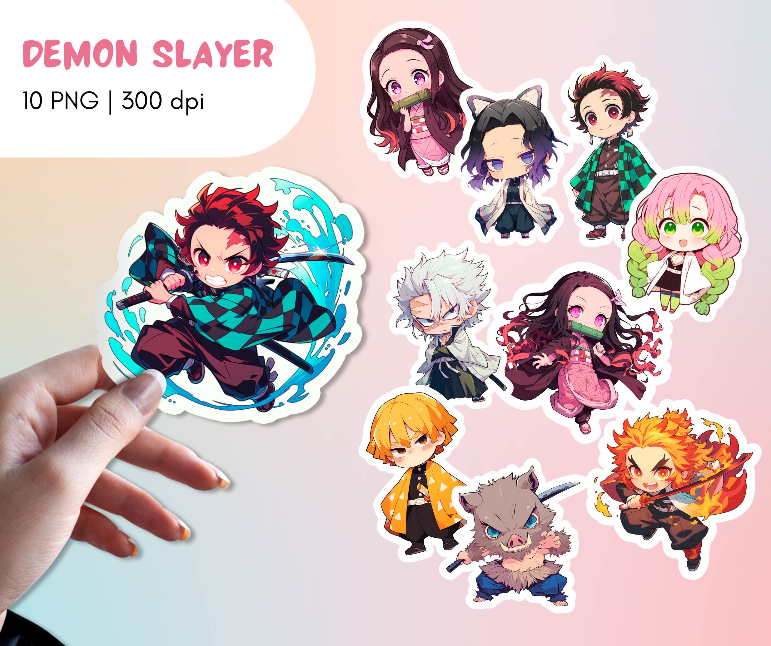 Pack de Stickers Descargables de Anime de Demonio / Arte digital PNG ...