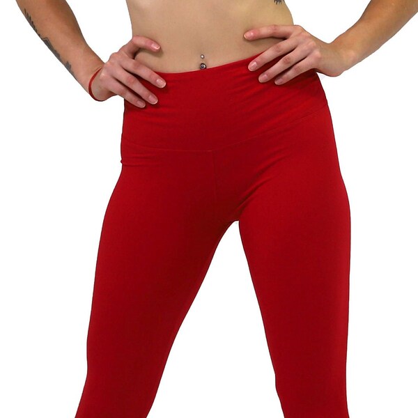 Red Yoga Pants - Etsy
