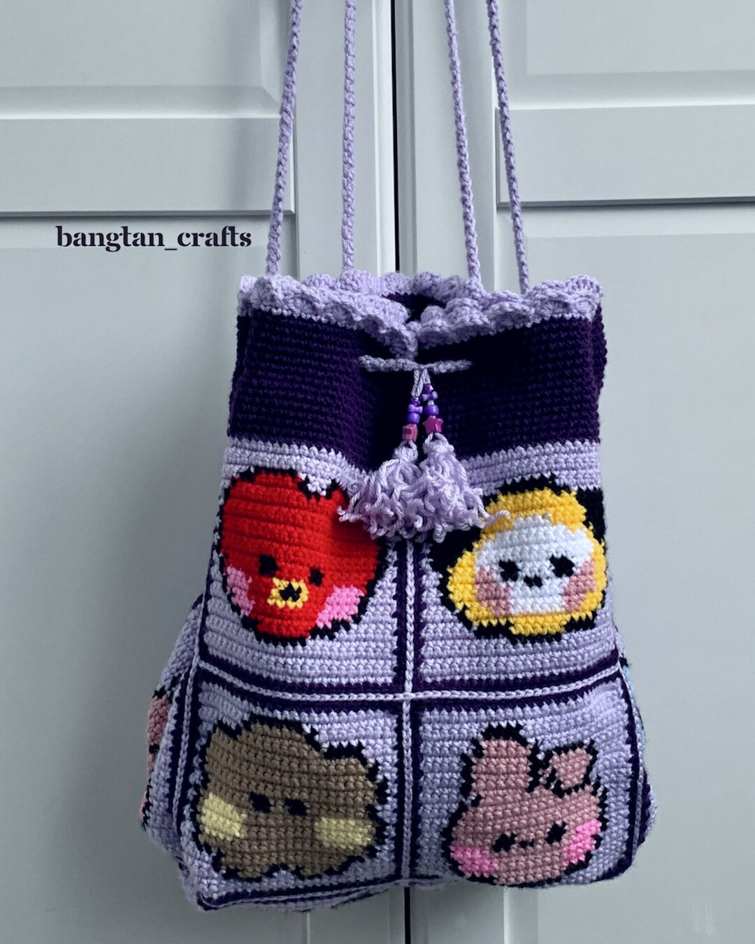 BTS Drawstring Backpack Crochet - *PATTERN ONLY* - Etsy