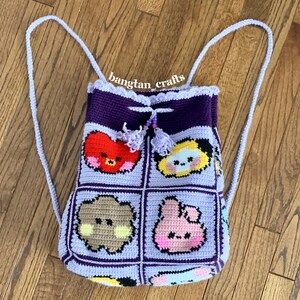 BTS Drawstring Backpack Crochet - *PATTERN ONLY* - Etsy