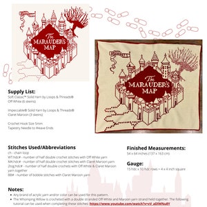 HP Magical Marauder's Map Throw Blanket *PATTERN ONLY* - Etsy