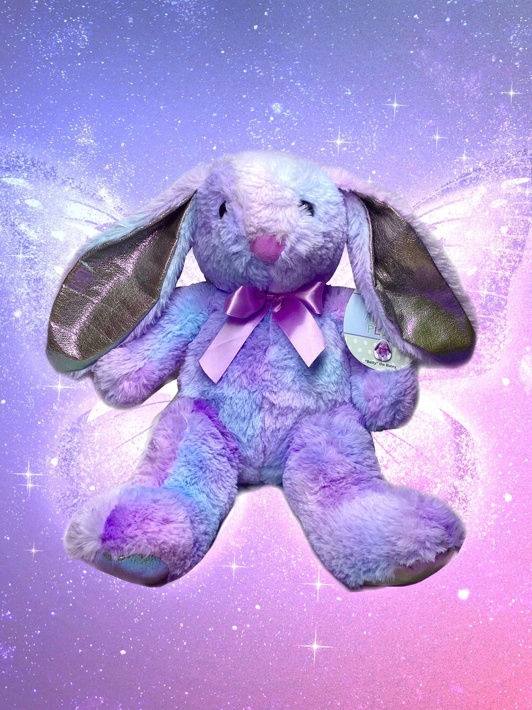 NEW Kellytoy Bee Happy Bunny Plush Rabbit Purple Blue Tie Dye 14” - Etsy
