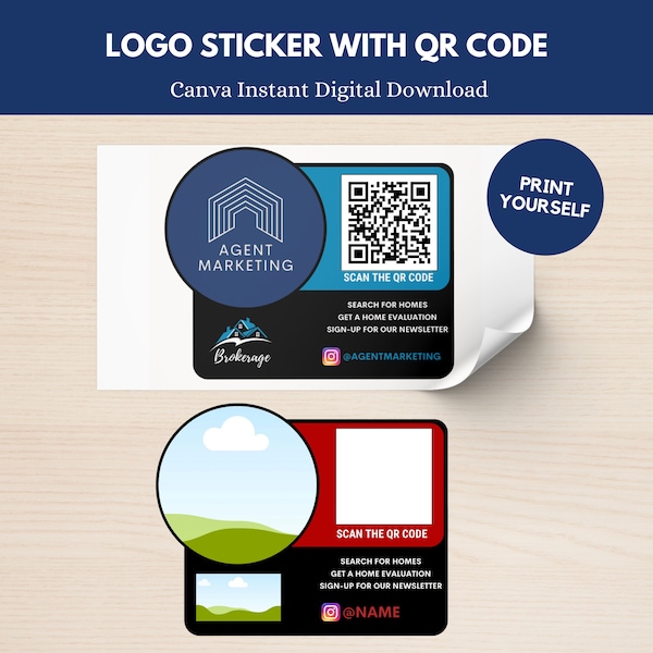 Logo Sticker With Qr Code - Etsy