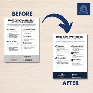 Seller Final Walkthrough Checklist | Seller Prep List | Home Closing ...