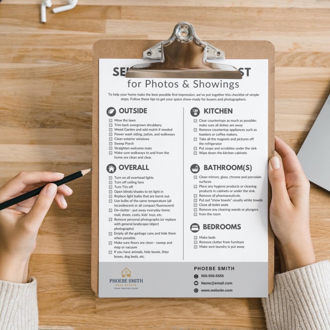 Real Estate Photography & Showing Checklist | Seller Prep Checklist for ...