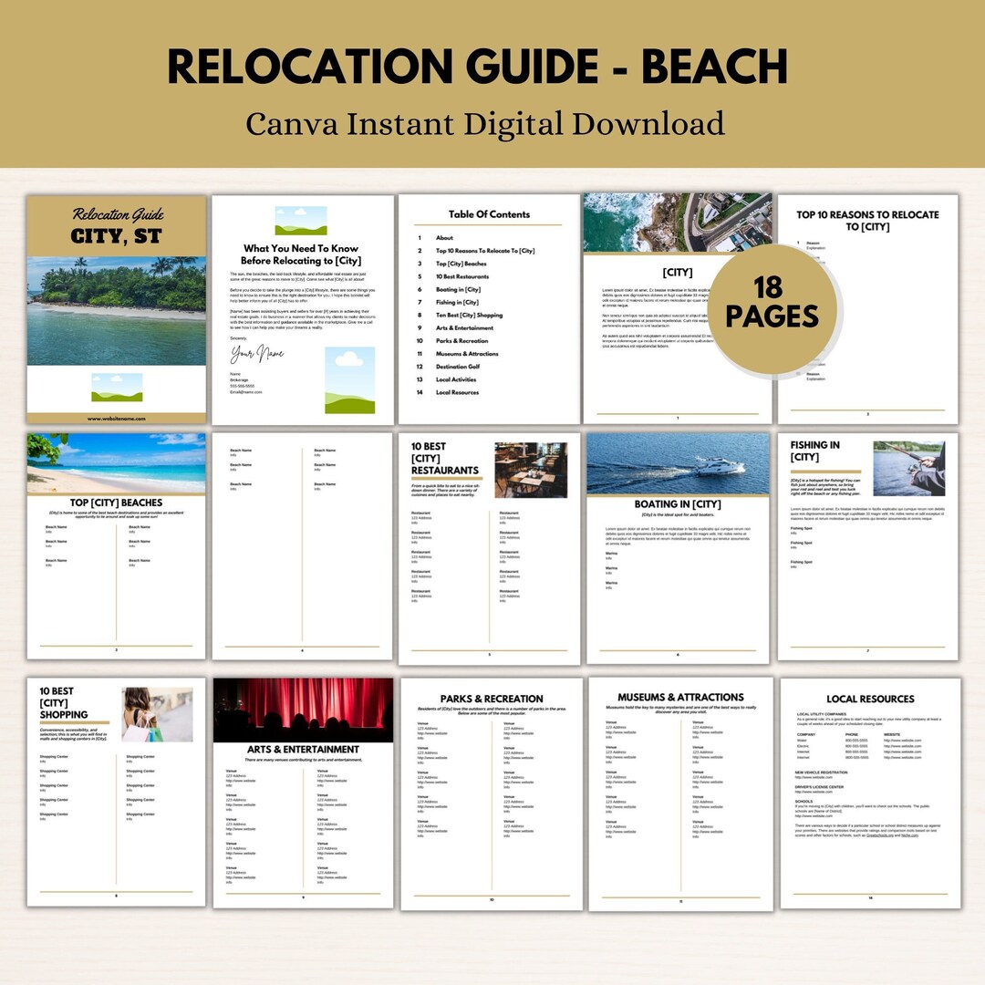 Relocation City Guide Beach - Etsy