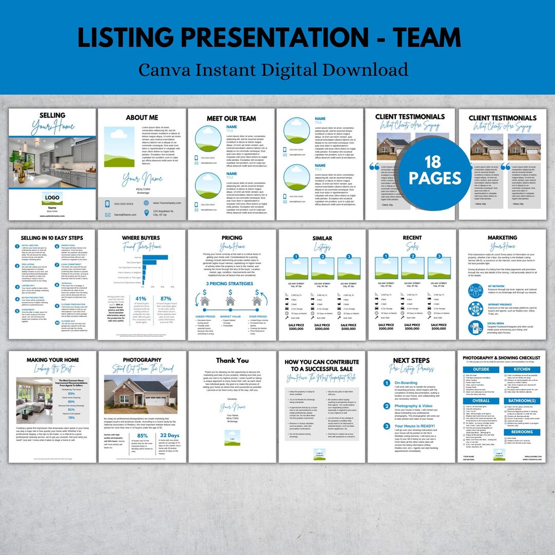 18 Page Real Estate Listing Presentation for Real Estate Team | Real ...