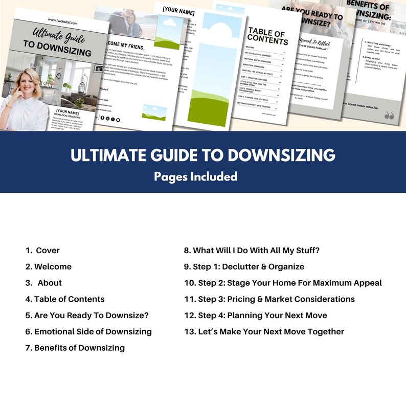 Real Estate Ultimate Guide to Downsizing for Seniors (canva Template 13 ...