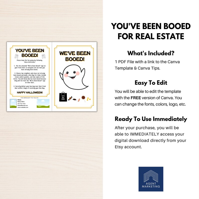Halloween You've Been Booed for Real Estate Agents (8.5X11 via Sign ...