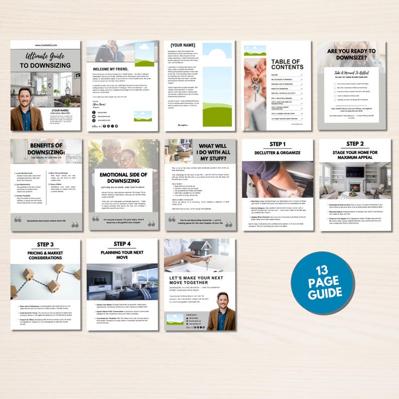 Real Estate Ultimate Guide to Downsizing for Seniors (canva Template 13 ...