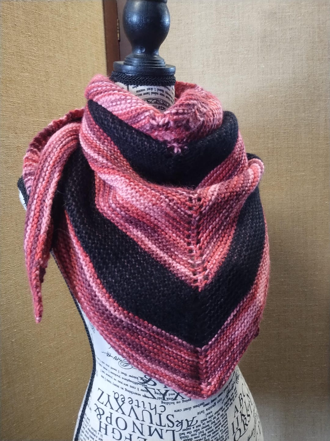 Alpaca Blend Hand Knit Triangle Shawl - Etsy