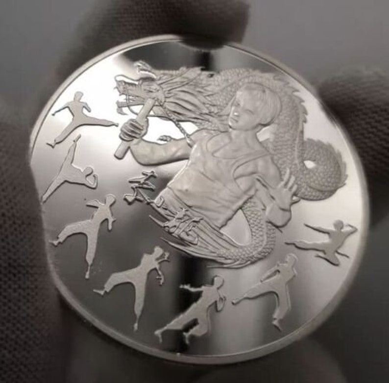Bruce Lee Silver Plated Coin With Display Stands - Etsy Canada