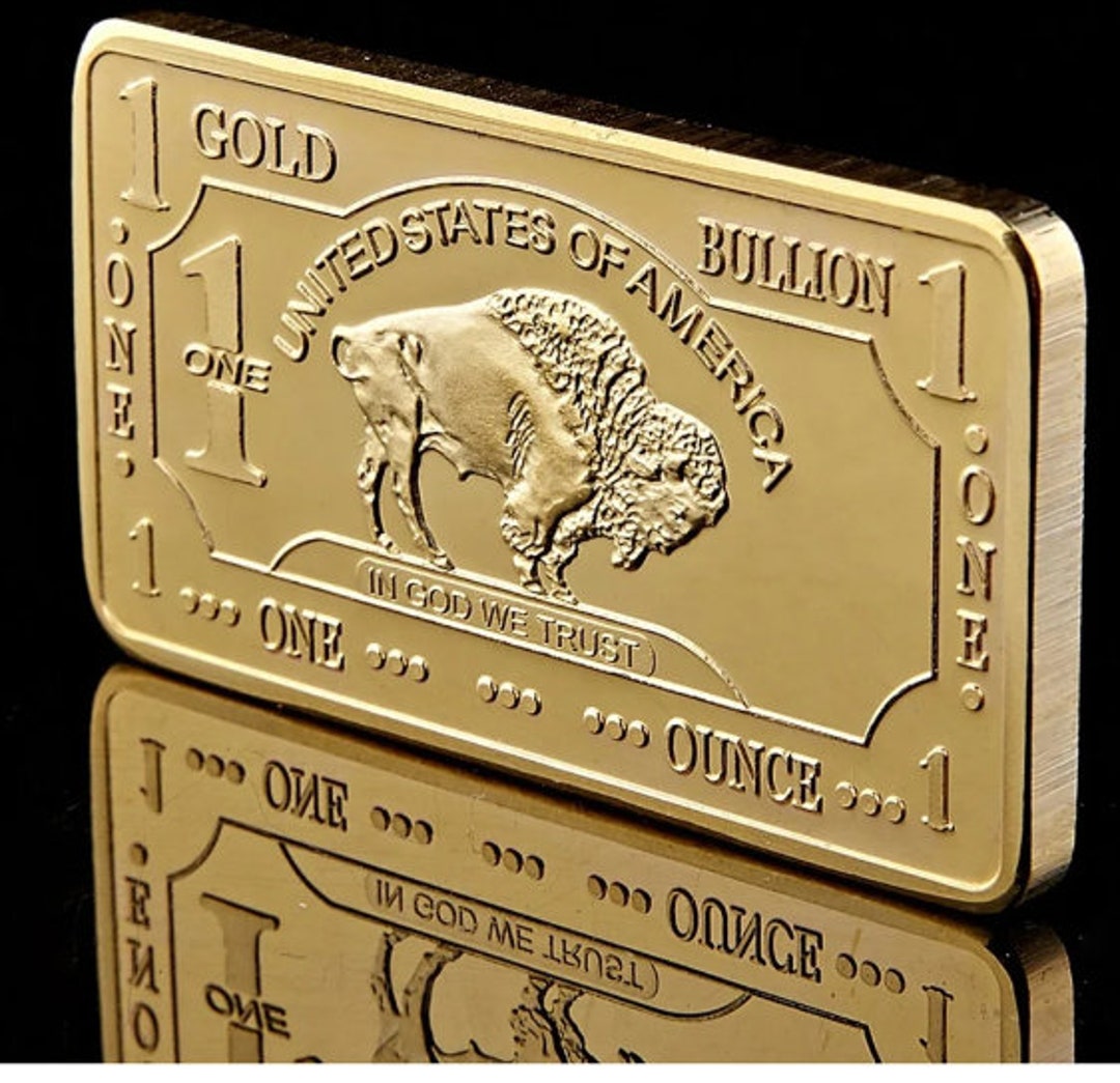 1 Oz Gold Plated Souvenir American Buffalo Bars - Etsy