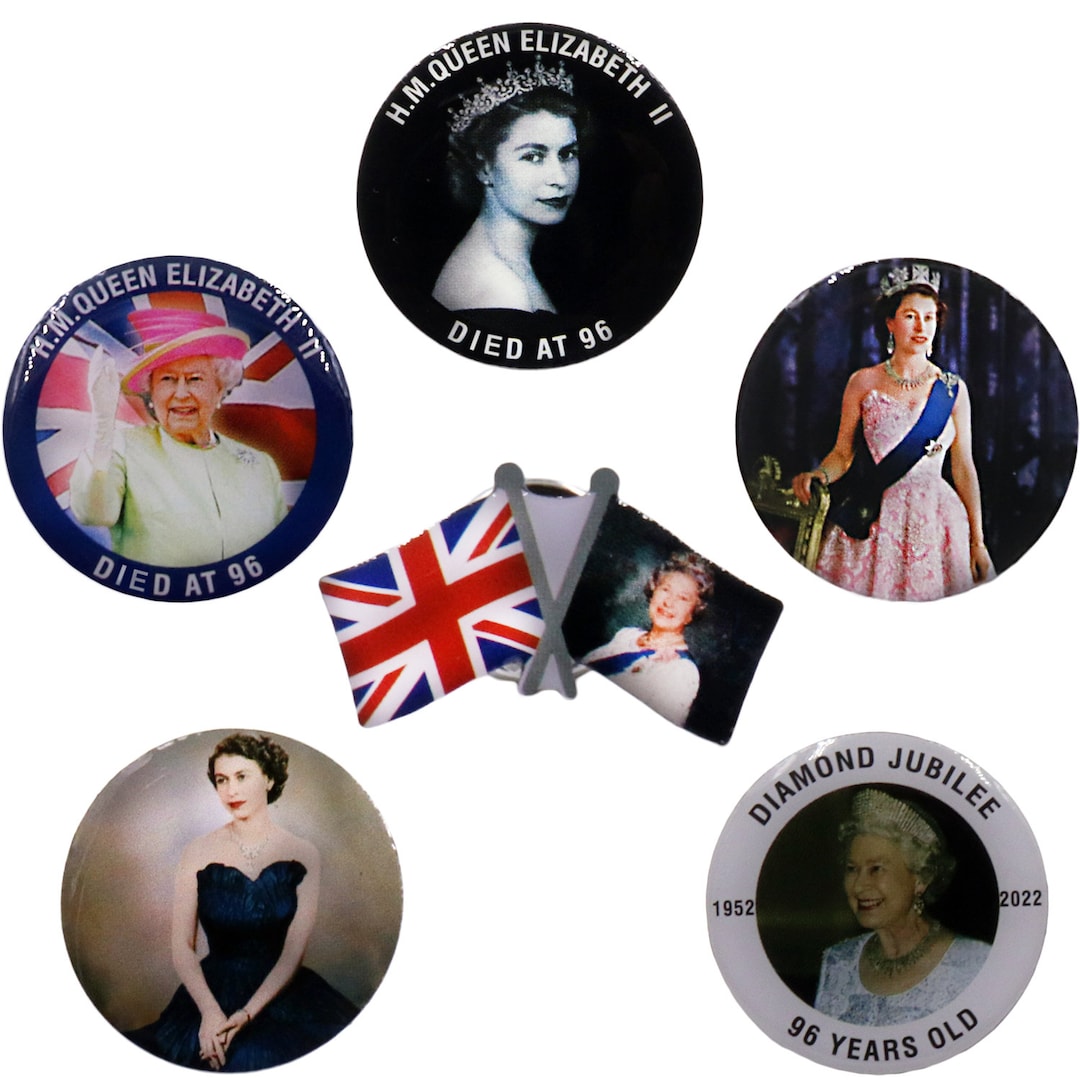 Queen Elizabeth 11 Pin Badge Broach 6 Pcs - Etsy