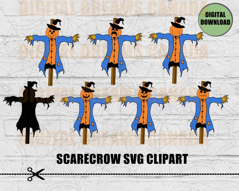 Scarecrow SVG / Halloween SVG / Halloween Clipart / Digital Download ...