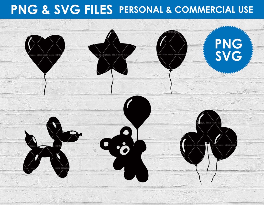 Balloon Animal Dog Silhouette Svg Png Clipart Digital Cut File ...