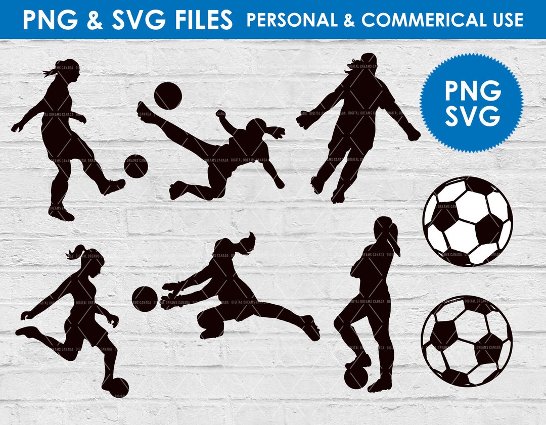 Soccer Svg Png Female Girl Soccer Player Silhouettes Svg Png Files 4978