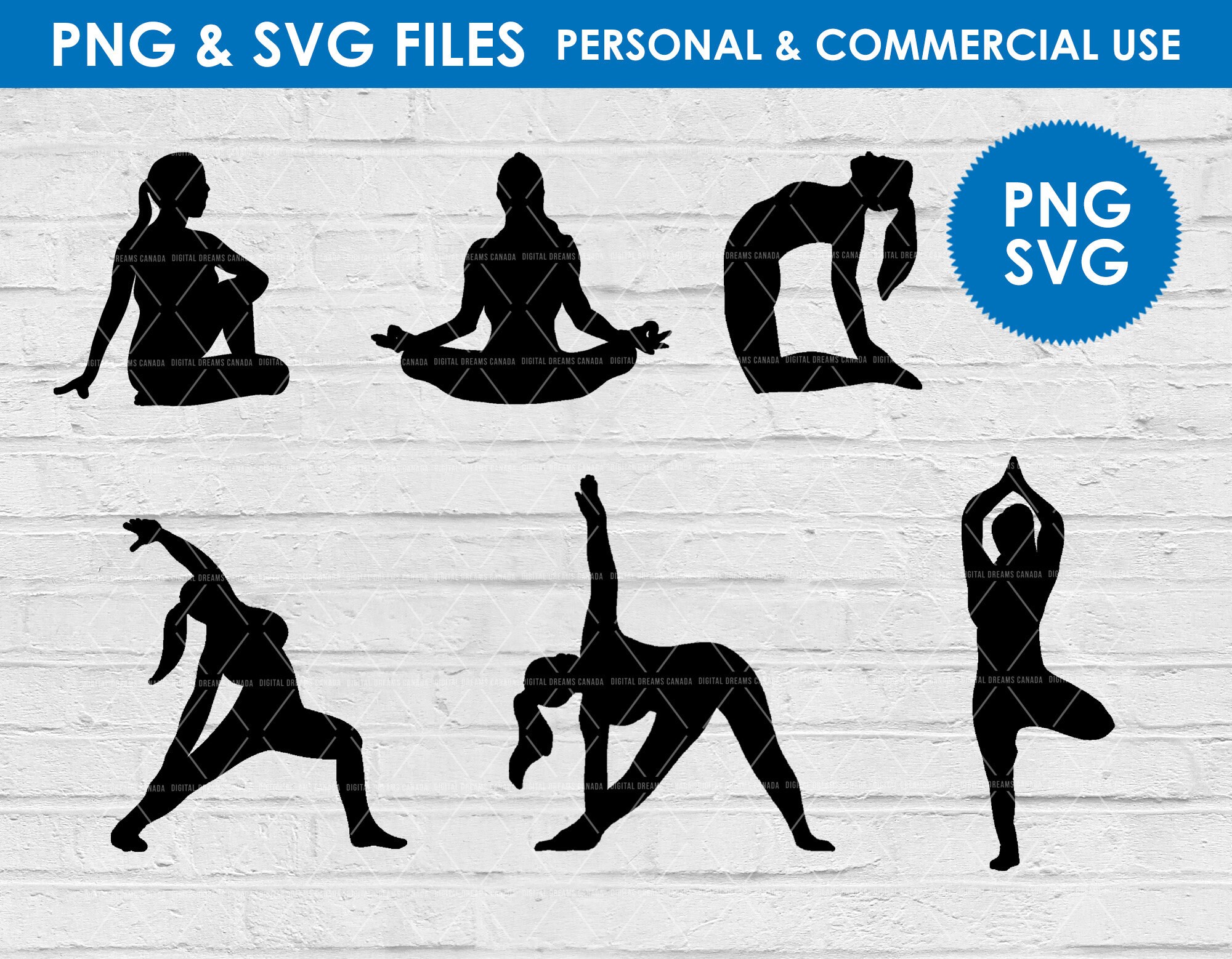Yoga Silhouette Svg / Namaste Svg / Yoga Pose Cut Files / Meditation ...