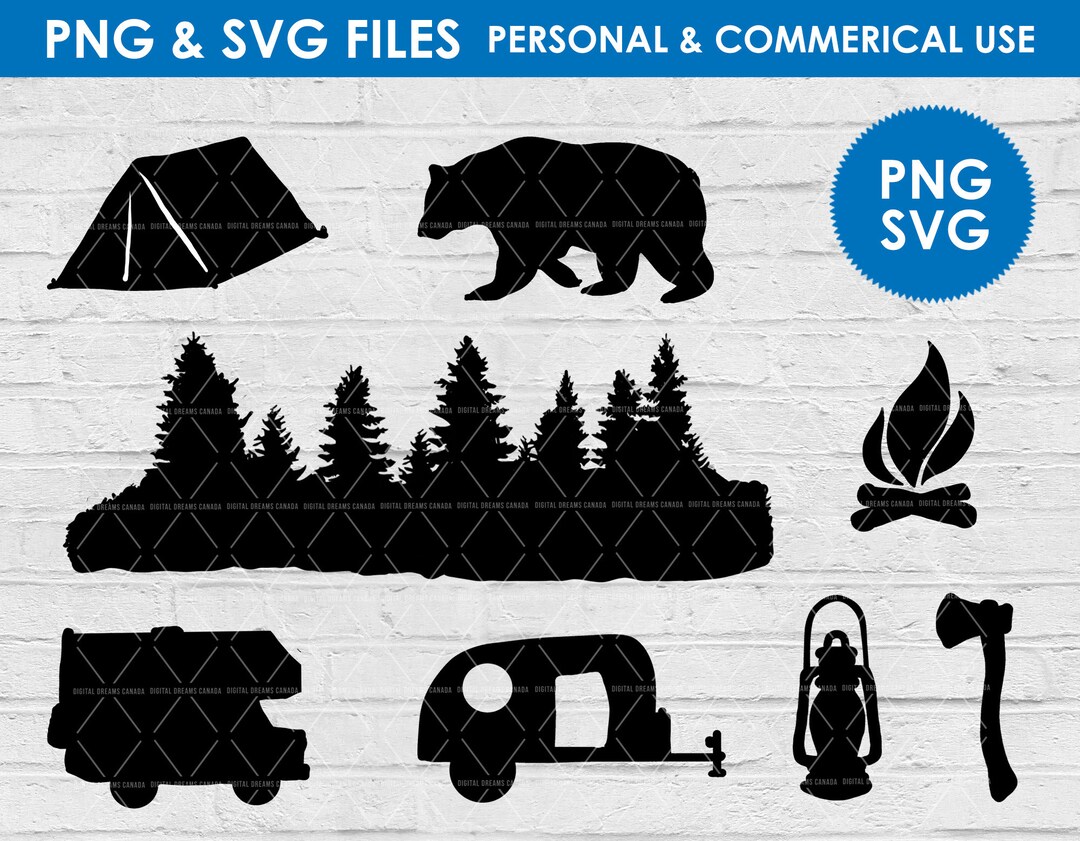 Camping Camp Silhouette Svg / Outdoors Clip Art / Forest Clipart / Fire ...