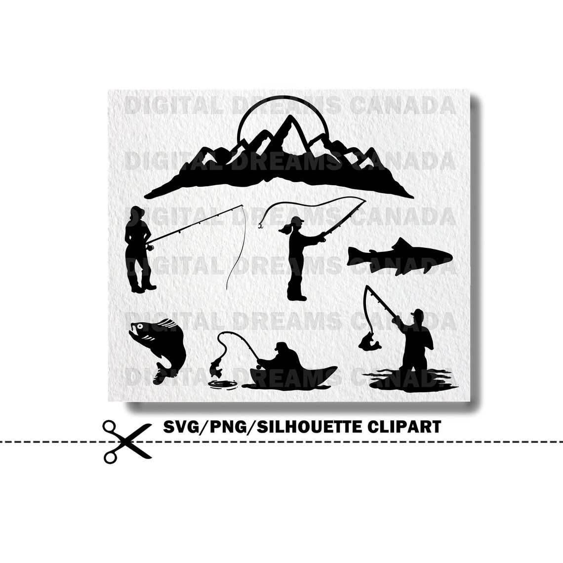 Fishing Svg / Fishing Silhouette / Fishing Cut Files / Digital | Etsy