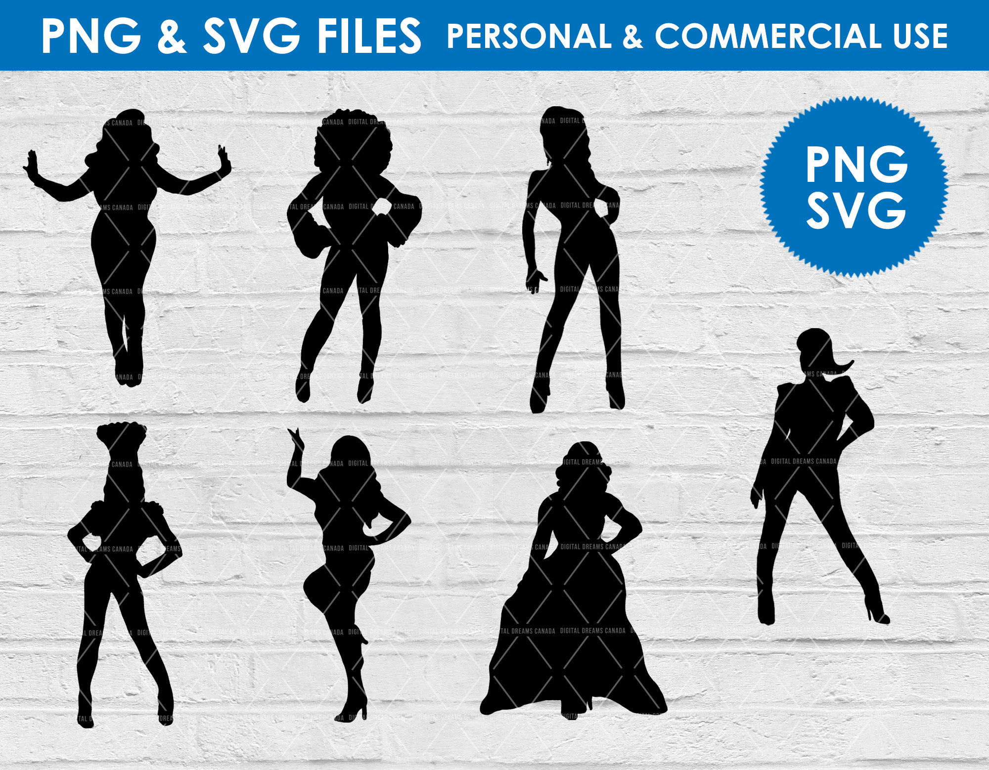 Drag Queen Silhouette Svg / Drag Queen Cutfiles / Instant Download ...