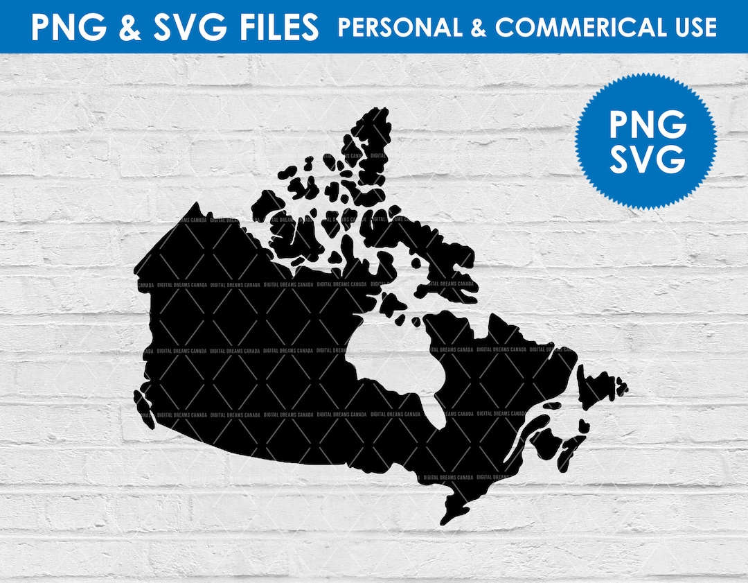 Map of Canada Silhouette SVG Digital Download / Canada Day Cut Files ...