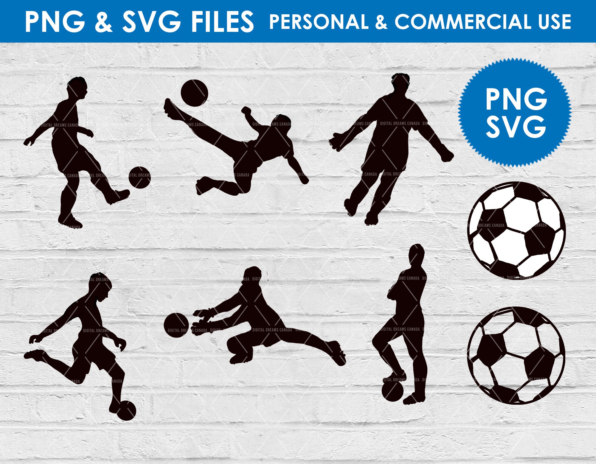 Soccer SVG Cut File / Soccer Silhouette SVG / Soccer Clipart / Soccer ...