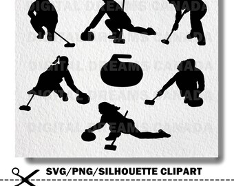 Curling Sport Svg - Etsy