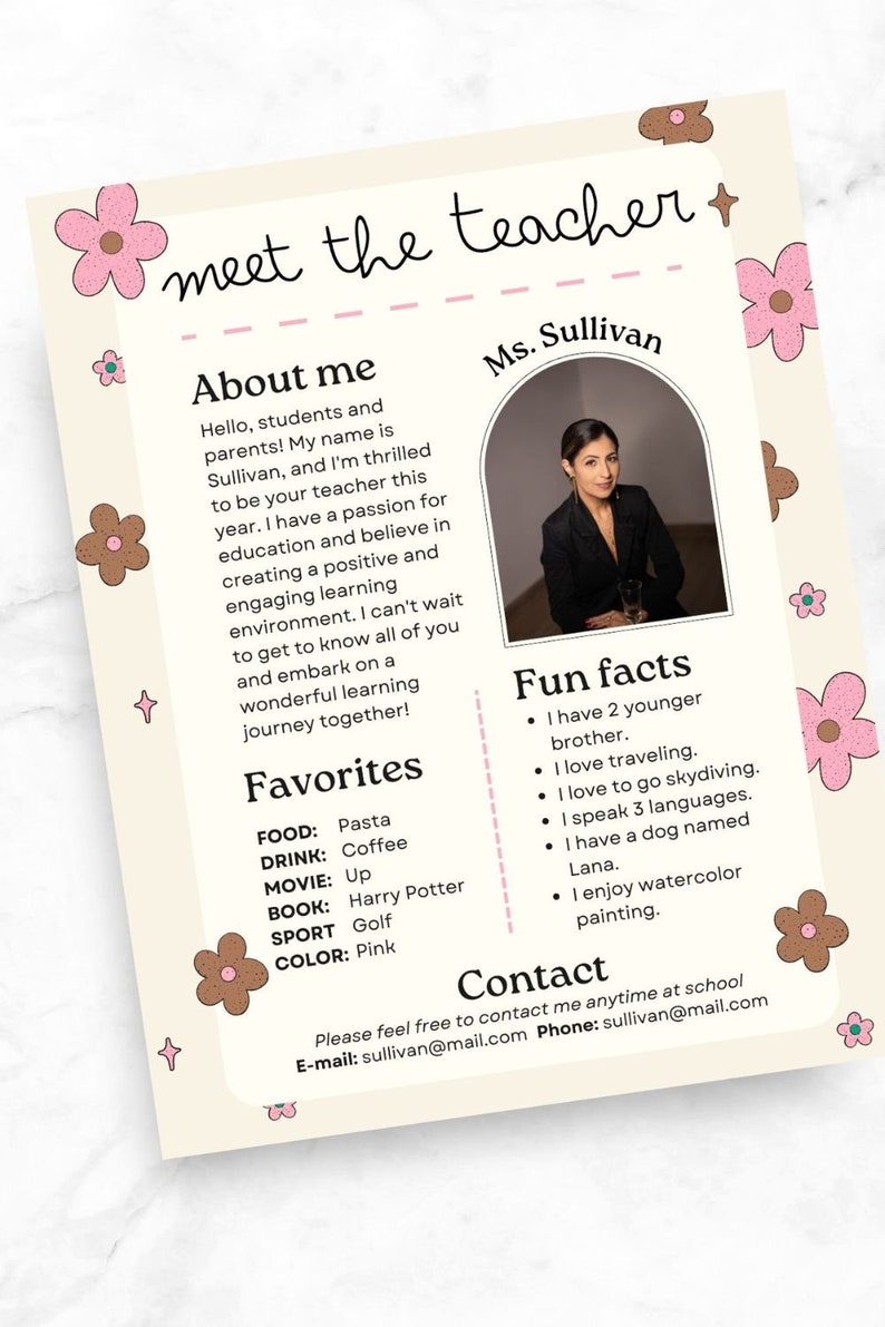 Meet the Teacher Template Back to School About the Teacher Printable ...