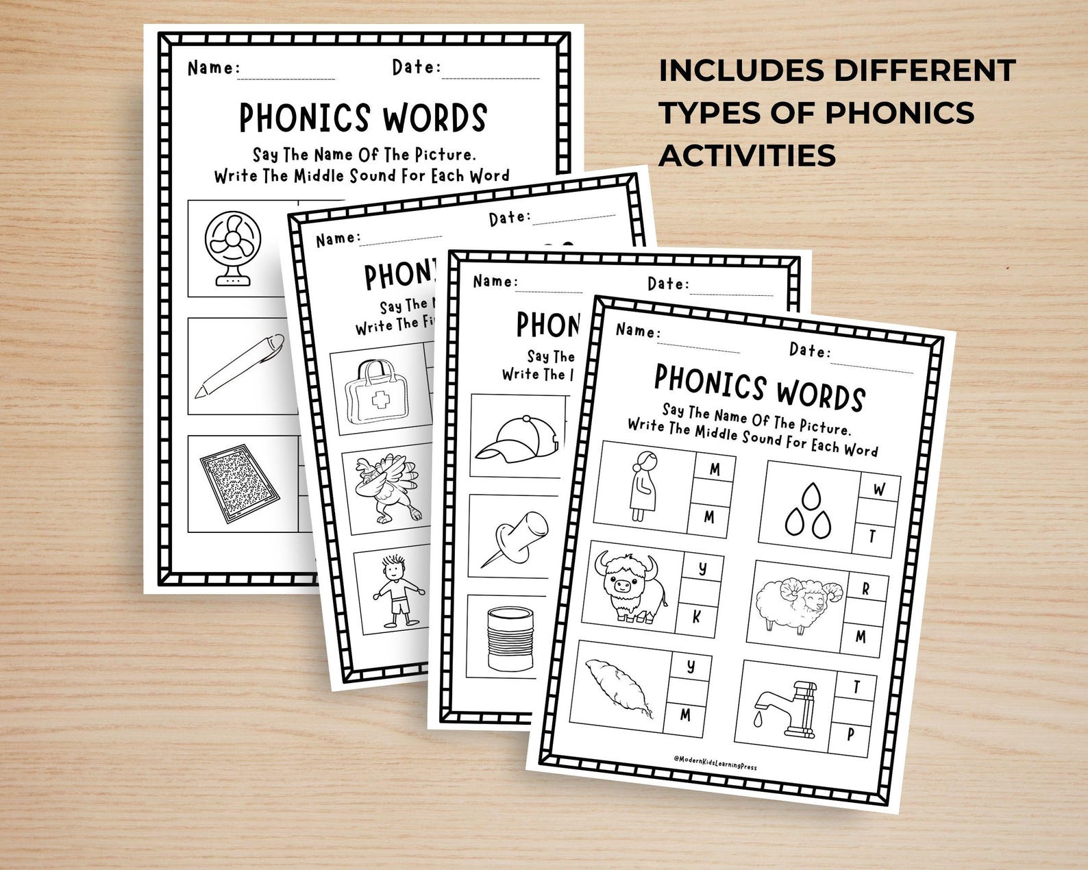 Phonics Worksheet for Kids Phonics Practice Kindergarten Alphabet ...
