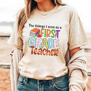 First Grade Teacher Oversized T-shirt Comfort Colors Teacher Tee Funny ...