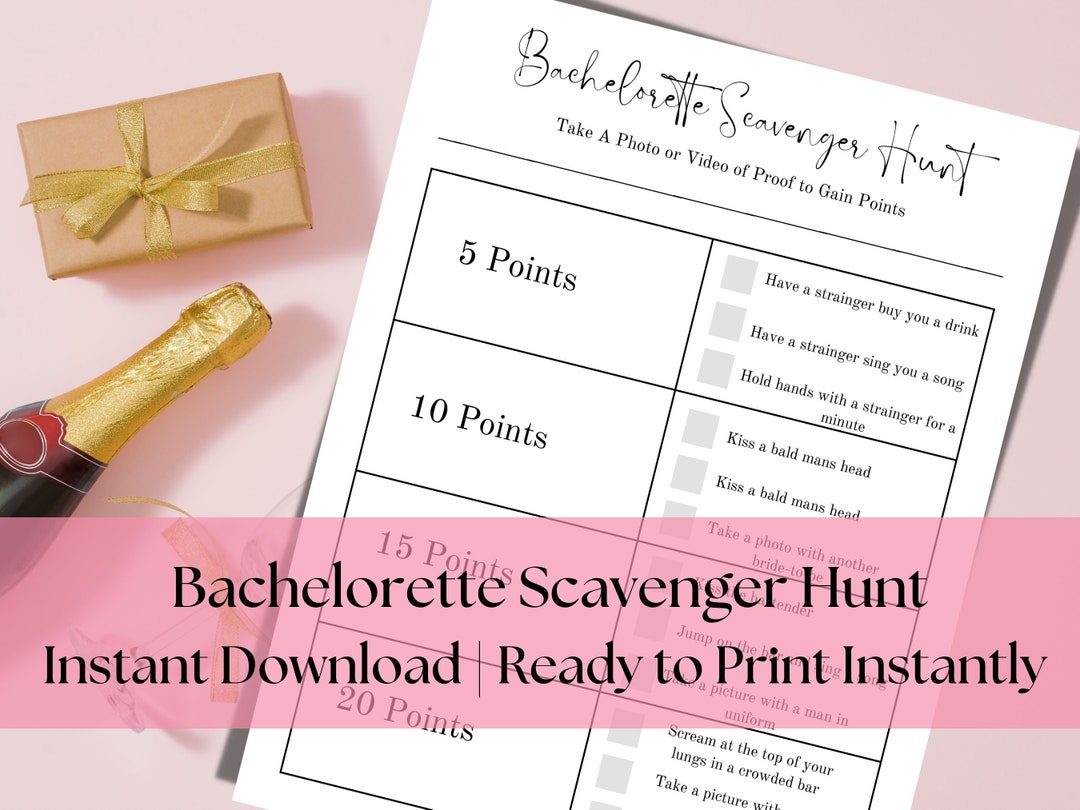 Bachelorette Scavenger Hunt, Bachelorette Cruise Scavenger Hunt ...