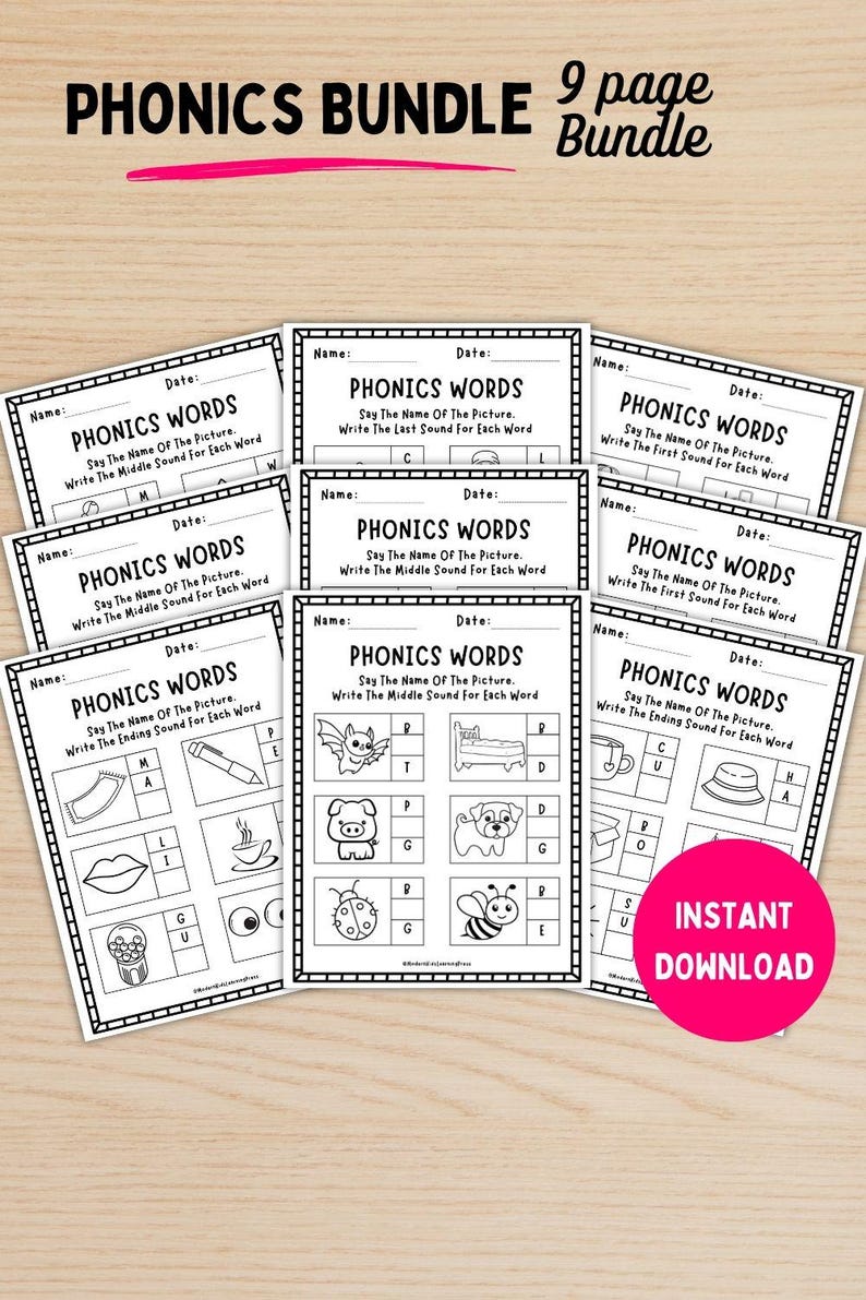 Phonics Worksheet for Kids Phonics Practice Kindergarten Alphabet ...