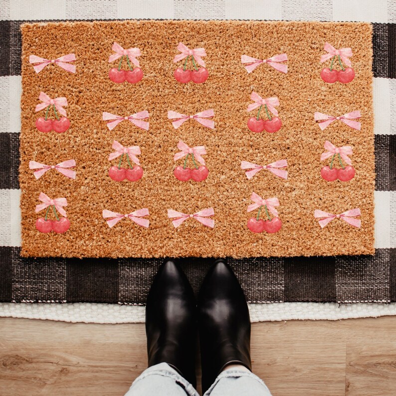 Coquette Pink Bow Doormat Coquette Bow Home Decor Coquette Room Decor ...