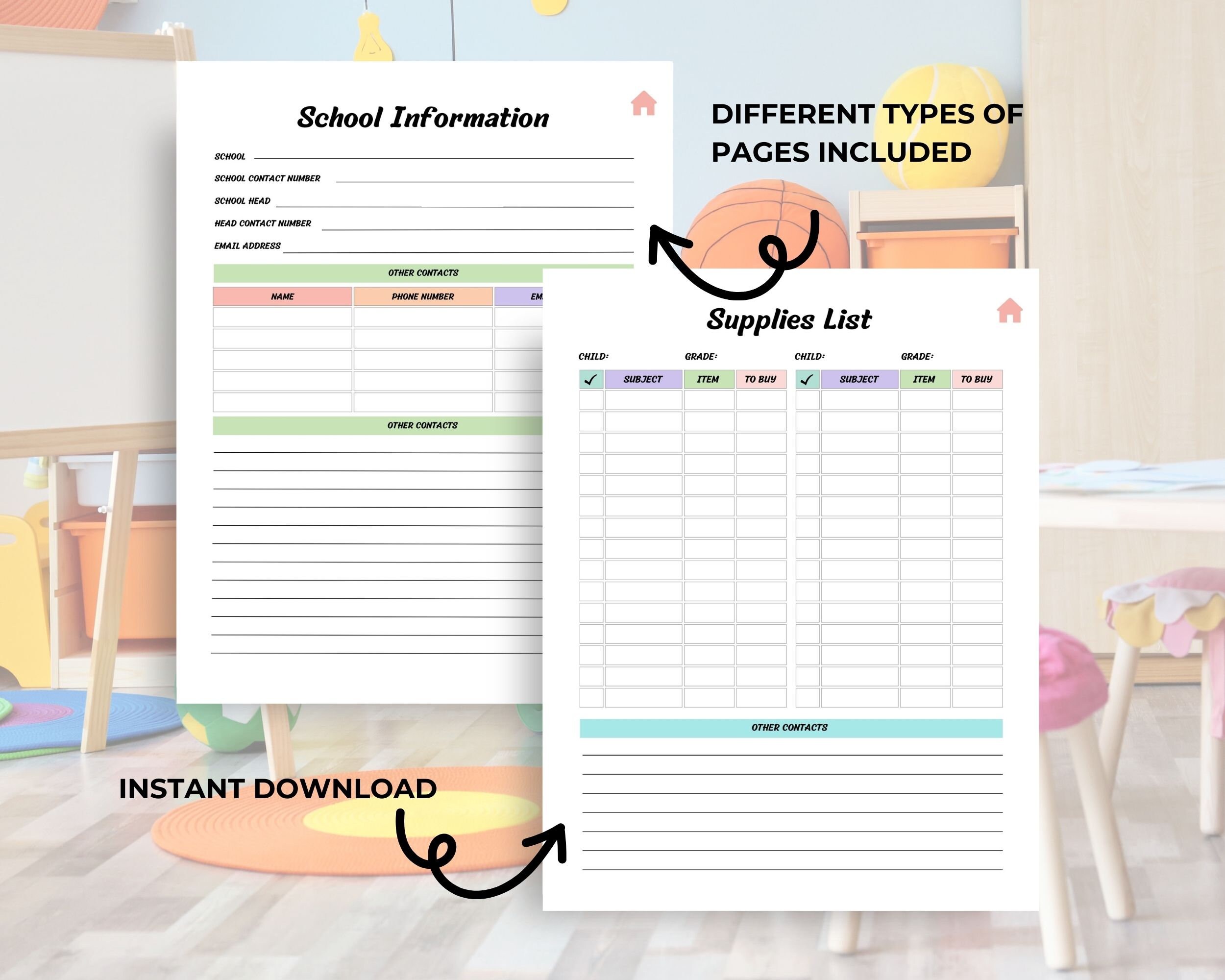 Teacher Planner Instant Download for 2024-2025 Teacher Planner Digital ...