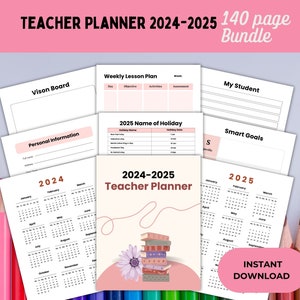 Teacher Planner 2024-2025 School Year Planner 2024-2025 Digital Teacher ...
