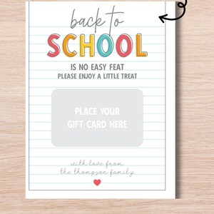 Teacher Gift Card Holder Printable Back to School Gift First Day of ...