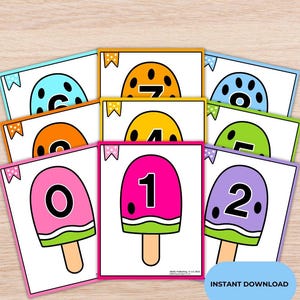 Rainbow Number Line for Classroom Printable Number Line Wall for ...