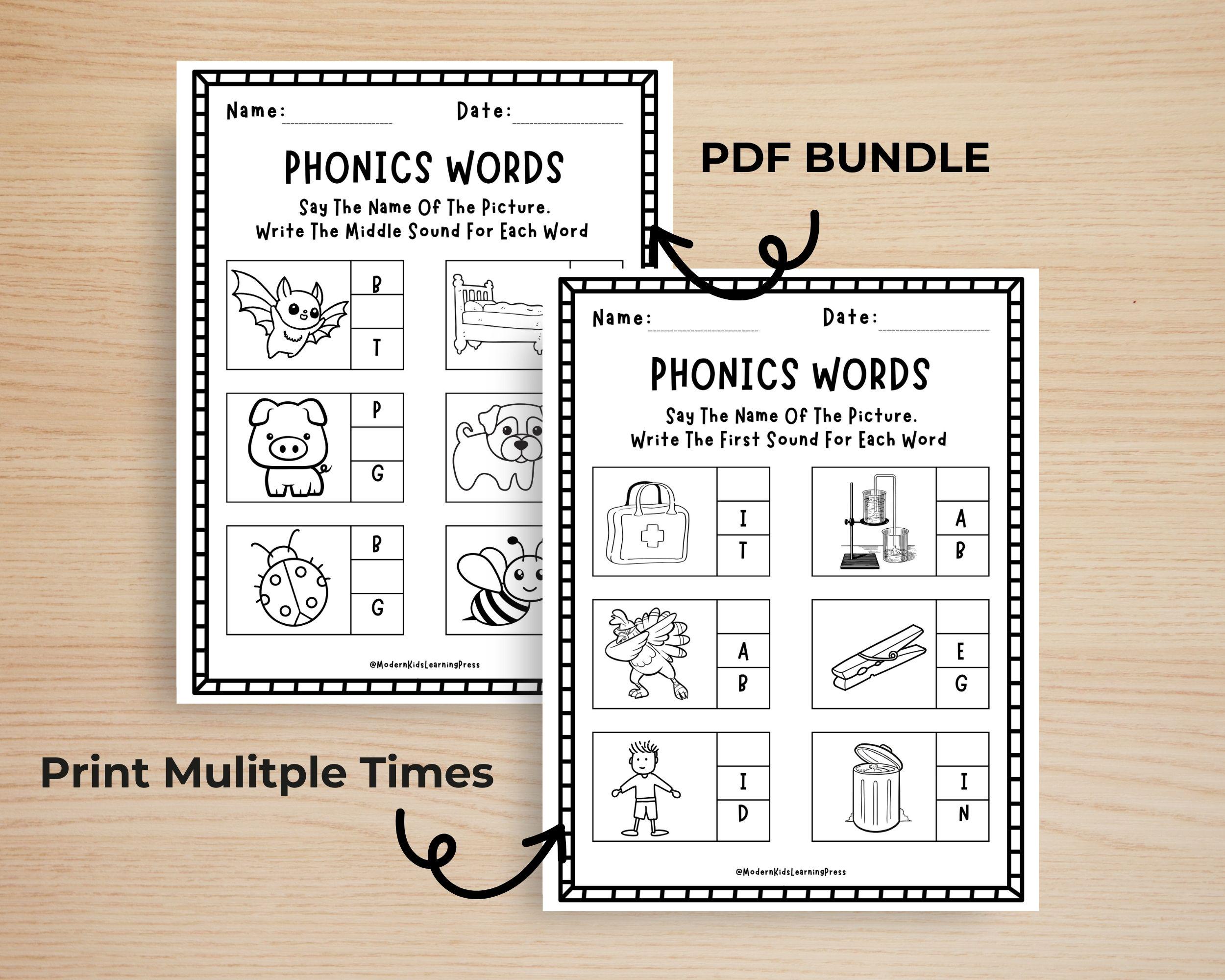 Phonics Worksheet for Kids Phonics Practice Kindergarten Alphabet ...