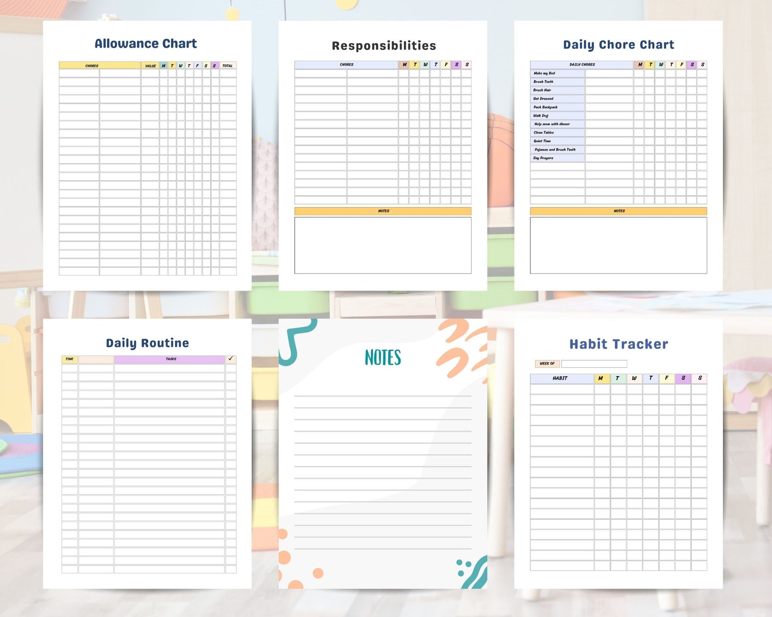 Editable Kids Chore Chart Printable Childrens Chore Chart for Kids ...