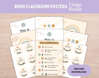 Boho Classroom Posters - Etsy