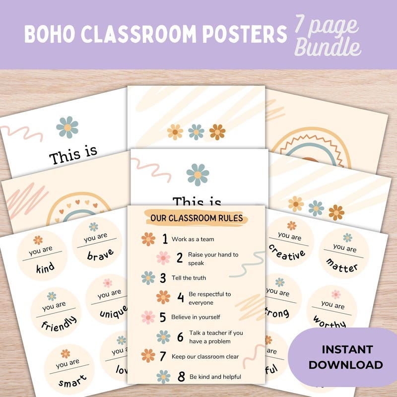 Boho Classroom Decor - Etsy