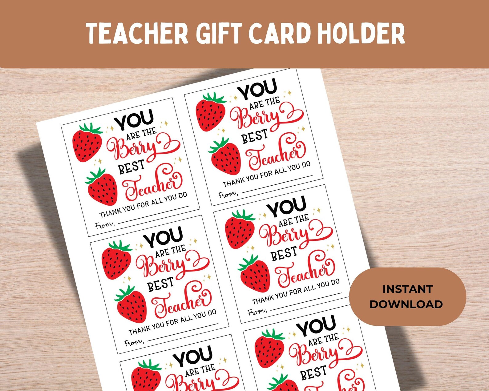 Back to School Teacher Gift Card Holder Printable First Day of School ...
