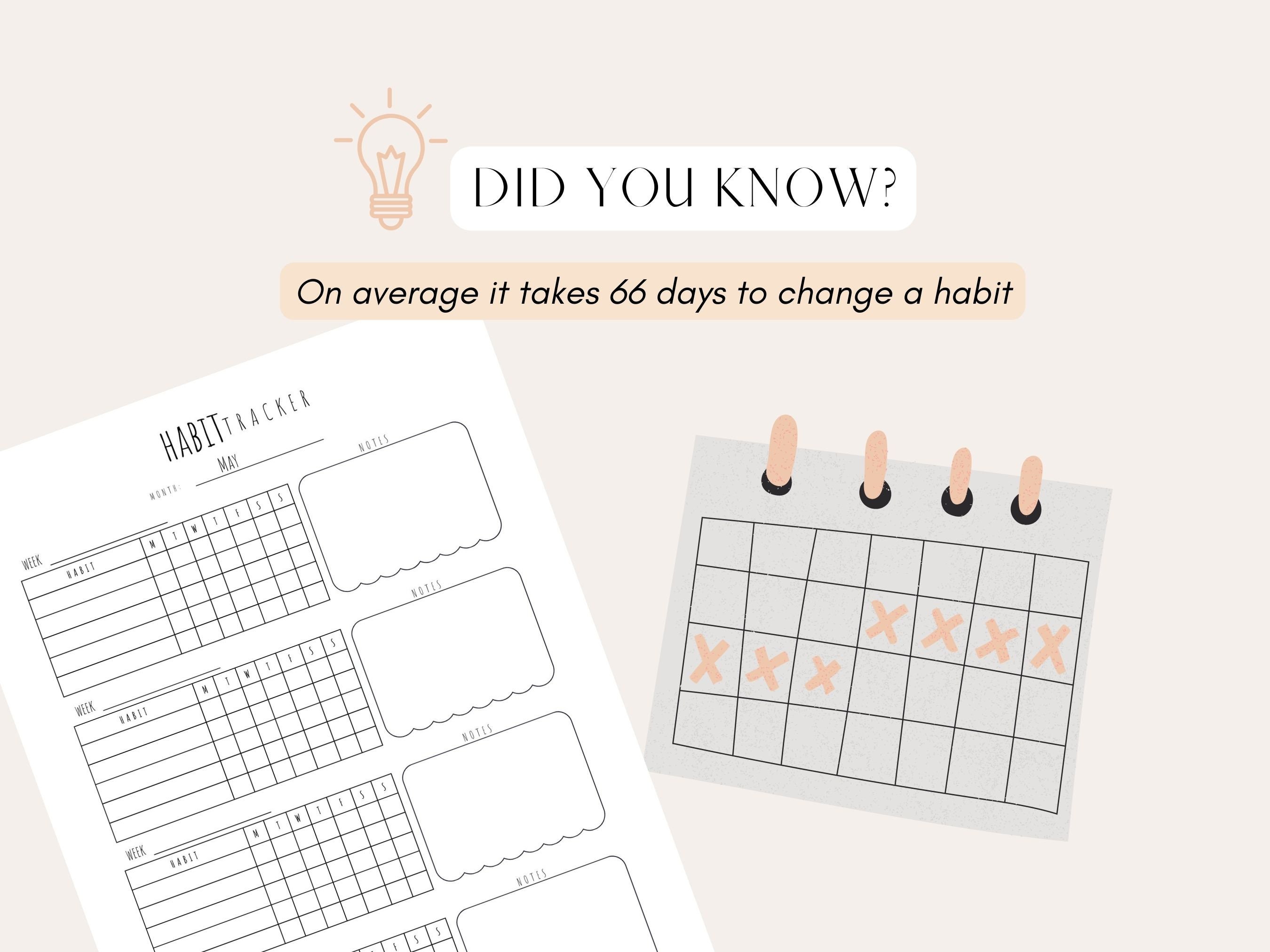 Aesthetic Habit Tracker, Monthly Habit Tracker, A4/Letter, Printable ...