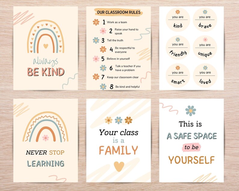 Boho Elementary Classroom Posters Positive Affirmation Classroom Poster ...