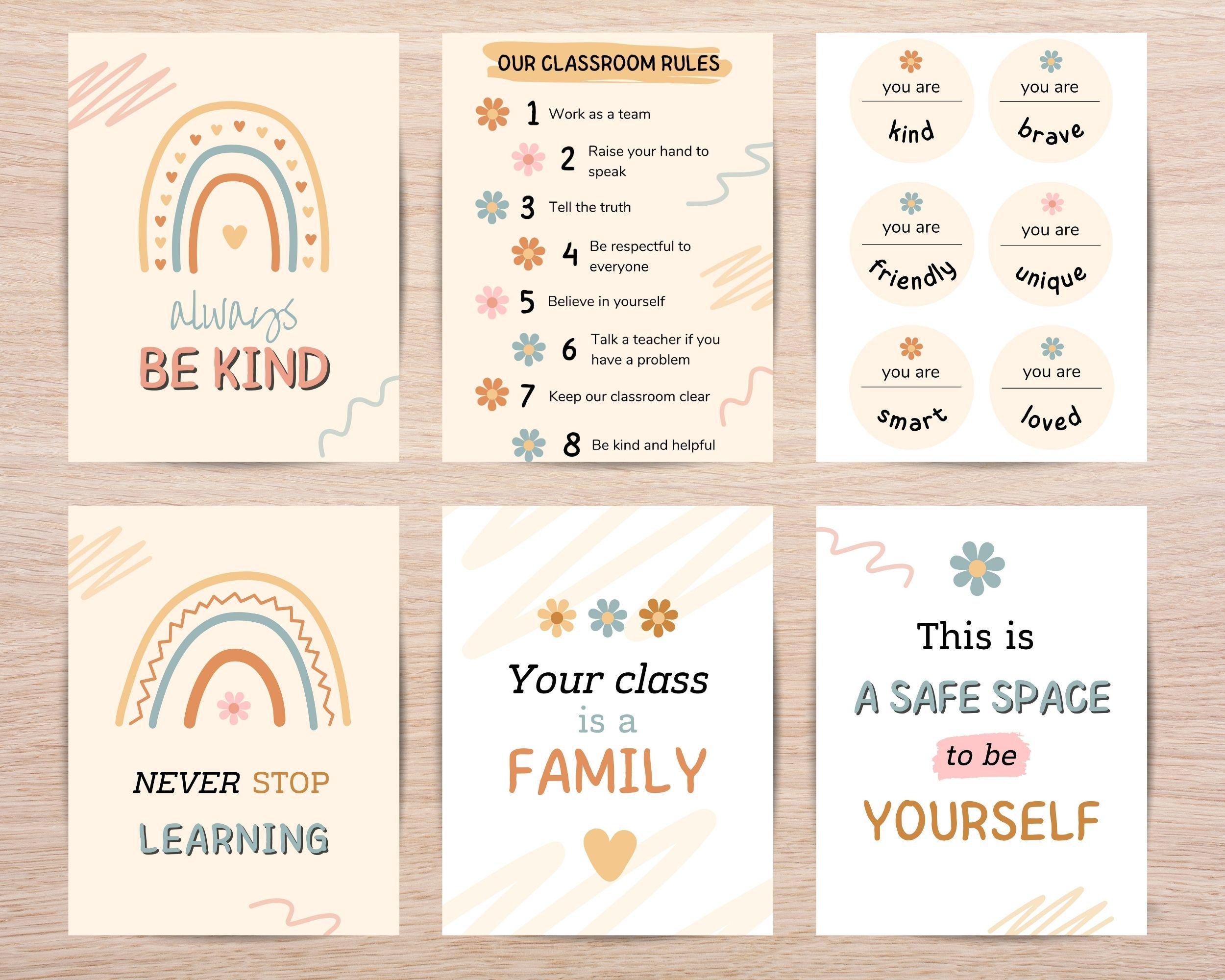 Boho Elementary Classroom Posters Positive Affirmation Classroom Poster ...